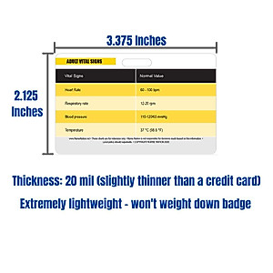 Essential CNA/MA/Tech Horizontal Reference 7 Badge Card Set - Perfect for Technicians, Medical Assistants and Certified Nursing Assistants!