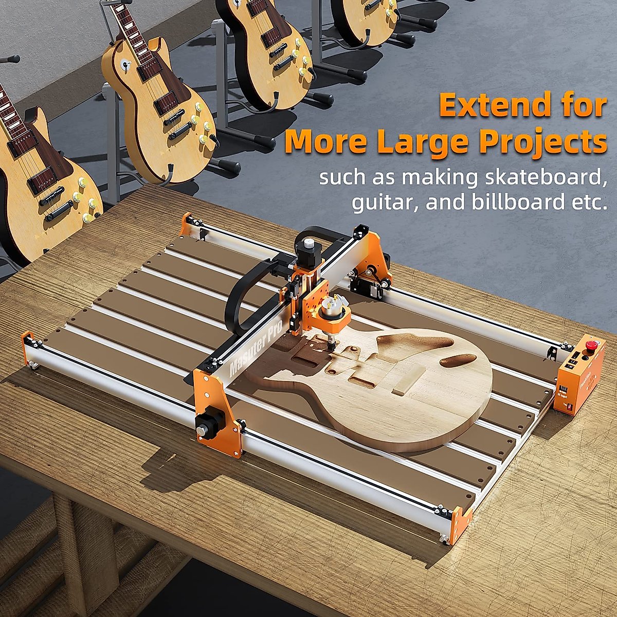 FoxAlien 4080 Extension Kit with Upgraded Hybrid Spoilboard for Masuter Pro CNC Router Machine Working Area Extend (15.75" x 31.5", X-Y)