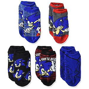 Sonic The Hedgehog Boys 5 Pack No Show Socks