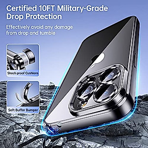 for iPhone 14 Pro Max Case 𝟮𝟬𝟮𝟯 𝗡𝗘𝗪 with Full Camera Protection, [Far Beyond Official Color] [Military Grade Drop Tested] Metallic Glossy Clear Case Designed for Women Men 6.7”, Phantom Black