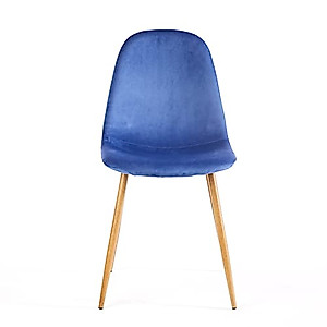 Urban Shop Velvet Dining Chair, Set of 2, Blue