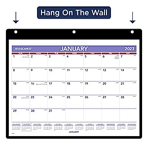 AT-A-GLANCE 2023 Wall & Desk Calendar, 11" x 8", Small, Monthly, Clear Cover Vinyl Holder (SK800)