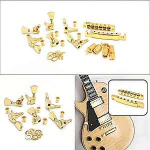 Swhmc Gold Guitar Parts Set Saddle Bridge Tune-O-Matic Tailpiece and 3L3R Sealed Gear Tuning Pegs Keys Machine Head for Les Paul Electric Guitar