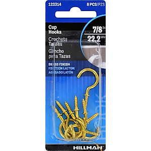 The Hillman Group 122314 Cup Hook, No Size, Chrome,Chrome Nickel