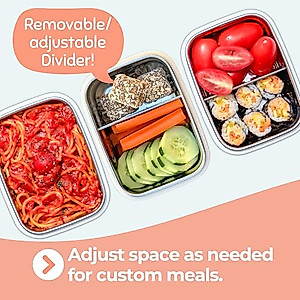 Innobaby Keepin' Fresh Stainless Steel Divided Bento Snack Box with Lid for Kids and Toddlers BPA Free, 5.9" x 4.7" x 1.8" inches.,11 oz. Pink
