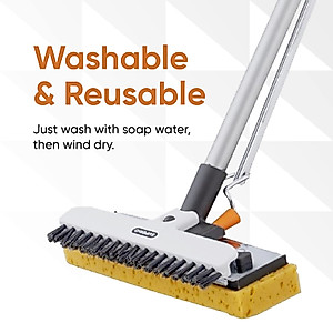 Superio Sponge Mop Head Replacement Butterfly Squeeze Mop Head Refill for Tile, Laminate, Bathroom, Kitchen, Garage Floors Commercial/Industrial (Replacement #1) (Replacement #1 (4))