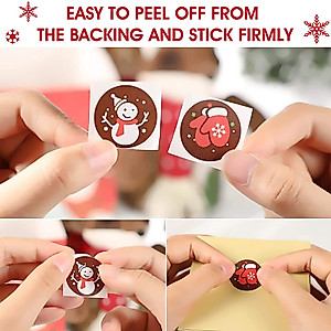 6 Rolls 3000 Pieces Christmas Stickers Round Adhesive Labels Xmas Decorative Stickers Christmas Stickers Labels Roll 1 Inch 48 Designs for Cards Envelopes Boxes