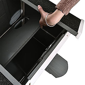 PawHut 2-Story Cat House Outdoor, Weatherproof Wooden Cat Enclosure for Feral Cats with Escape Door, Openable Roof, Jumping Platforms, Gray