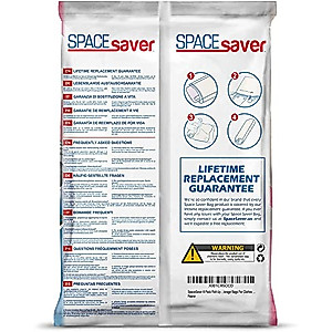 Spacesaver Premium Travel Roll-Up Storage Bags with Double-Zip Seal and Triple-Seal Turbo Valve, Get Maximum Space Saving and 80% More Storage (Travel 8 Pack)