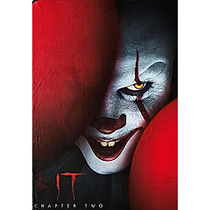 Seven Times Six IT Chapter 2 Pennywise The Clown Super Plush Throw Blanket 46" x 60" (117cm x 152cm)