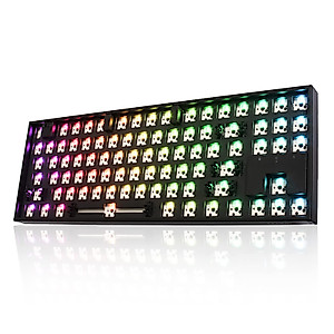 Hunfuthr AL87 RGB Hotswap Mechanical Gaming Keyboard Kit 87keys Aluminum Alloy Shell Keyboard Kit Triple Mode Connection with Replaceable MX Switch 5Pin/3Pin Sound Insulation Mat(Black)