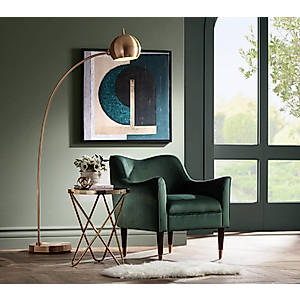 Possini Euro Design Capra Modern Chairside Arched Lamp Floor Standing 70" Tall Antique Brass Gold Swivel Head Bright Lighting Decor for Living Room Task Reading House Bedroom Home