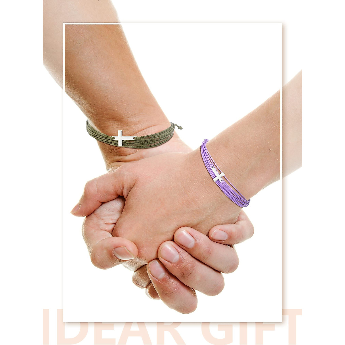 Yinkin 12 Pcs Cross Bracelet for Women and Men Cross Adjustable Nylon Rope Christian Handmade Braided Bracelet for Teens Handmade Christian Jewelry Wish Bulk Cross Bracelets(Multicolor)