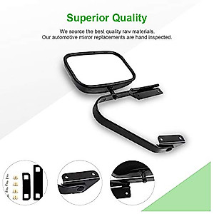 SCITOO Side View Mirrors fit for 1980-1996 for Ford F150 F250 F350 F450 Ranger Bronco Explorer Truck Pickup Towing Mirrors Pair Replacement Mirror Manual Fold Manual adjustment FO1321106-D42