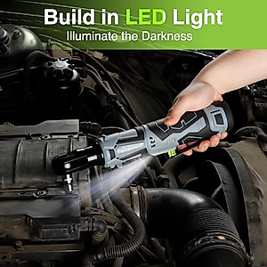 WORKPRO Cordless Electric Ratchet Wrench, 3/8" 12V 40 Ft-lbs Power Ratchet Wrench Kit with 9-Piece Socket Accessory Set, 2-Pack 2.0Ah Lithium-Ion Batteries…