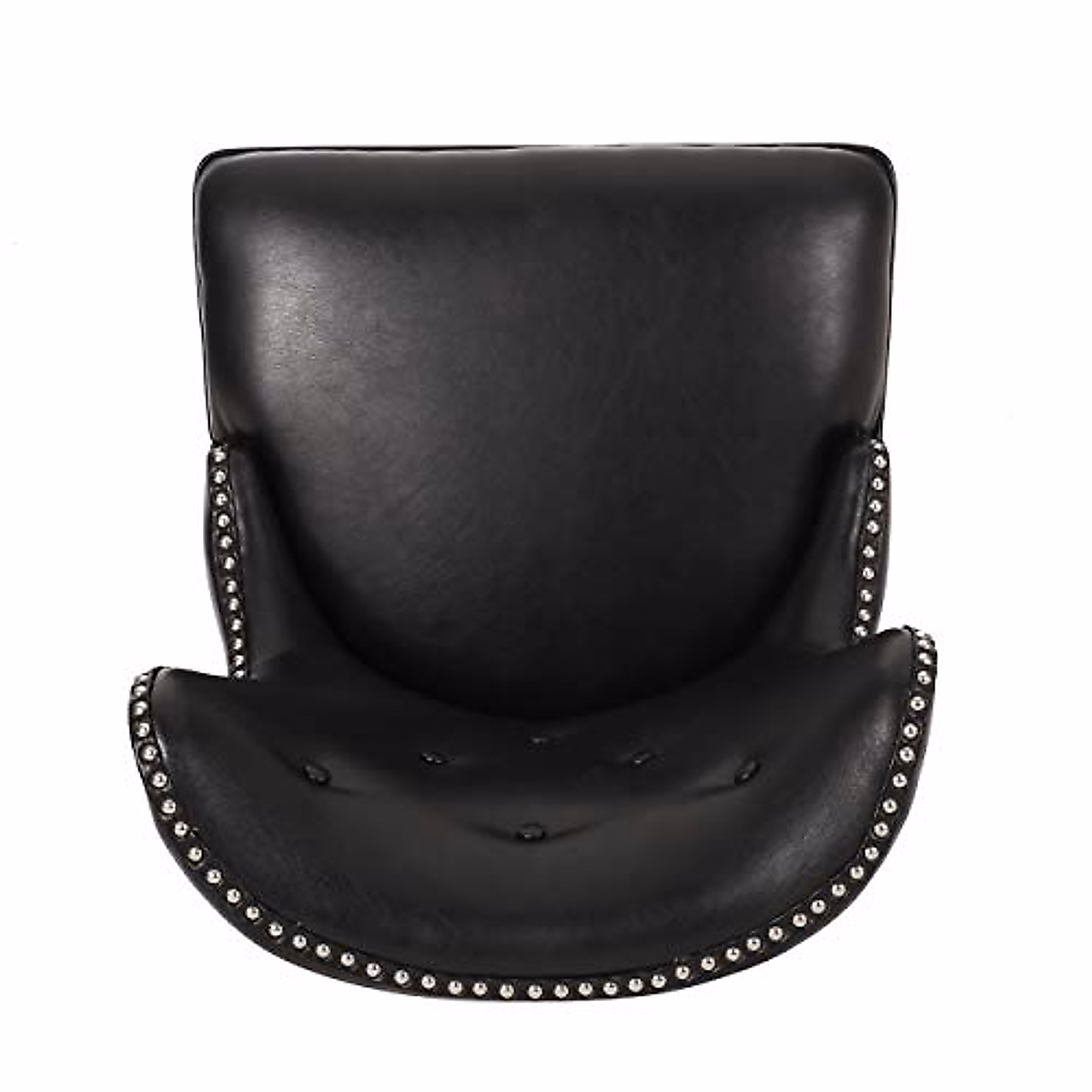 Christopher Knight Home Keith Contemporary Tufted Swivel Office Chair, Midnight Black and Chrome