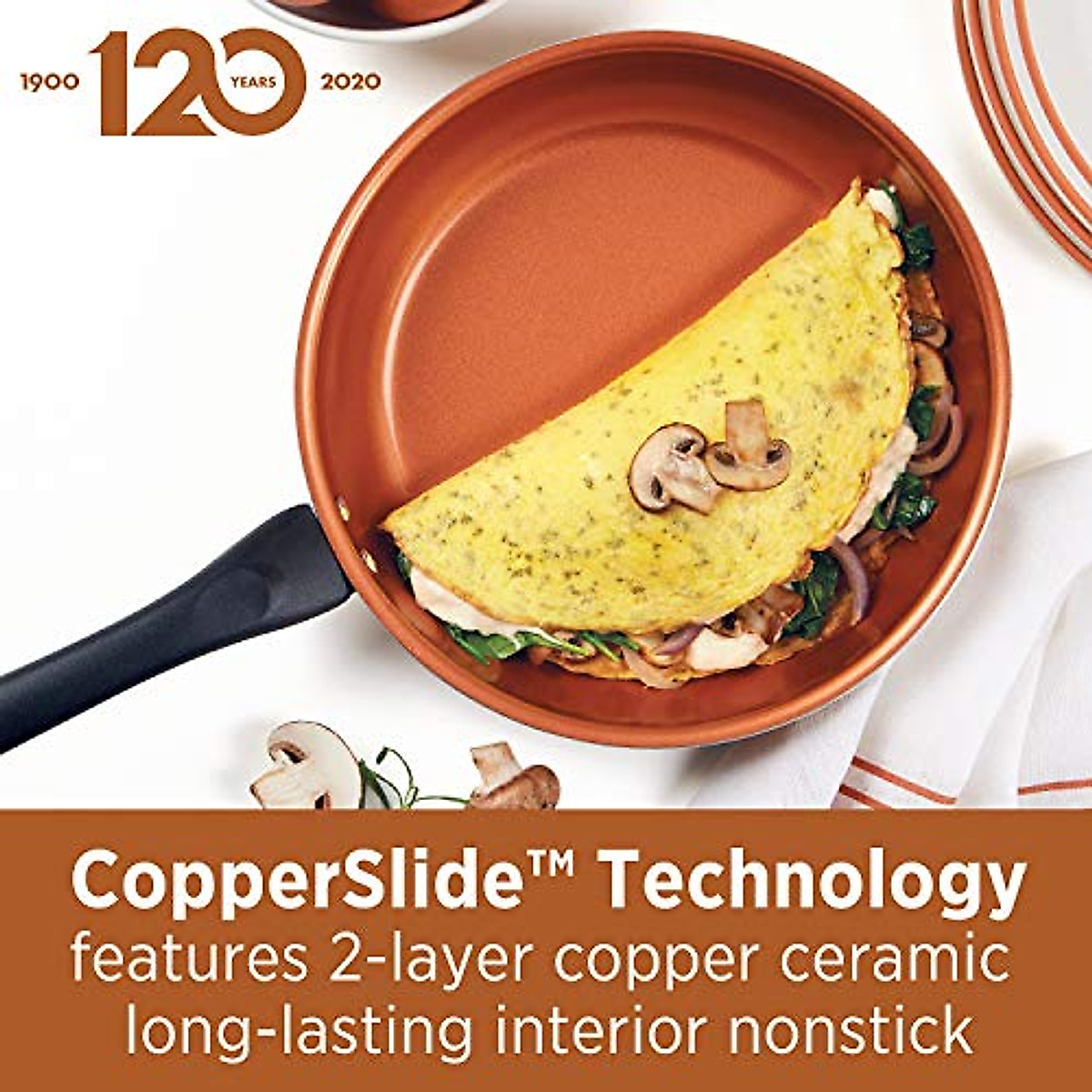 Farberware Glide Nonstick Frying Pan / Fry Pan / Skillet - 10 Inch, Brown