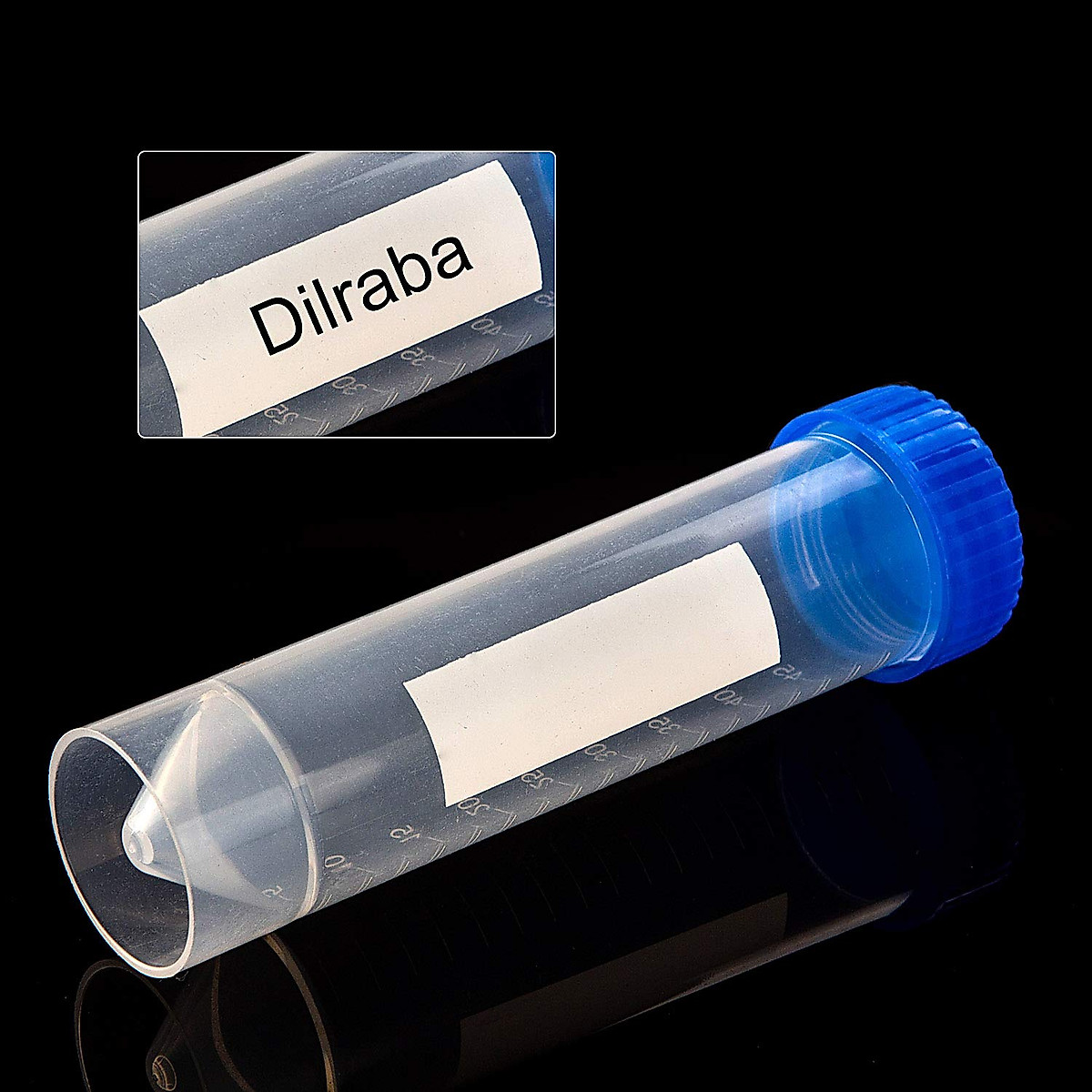 50 Pcs 50 ML Centrifuge Tubes ABuff Plastic Test Tubes with Blue Screw Caps, Clear Plastic 50ml Test Tube with Conical Bottom, Self Standing Leak-Proof PRP Tubes for Cold Storage