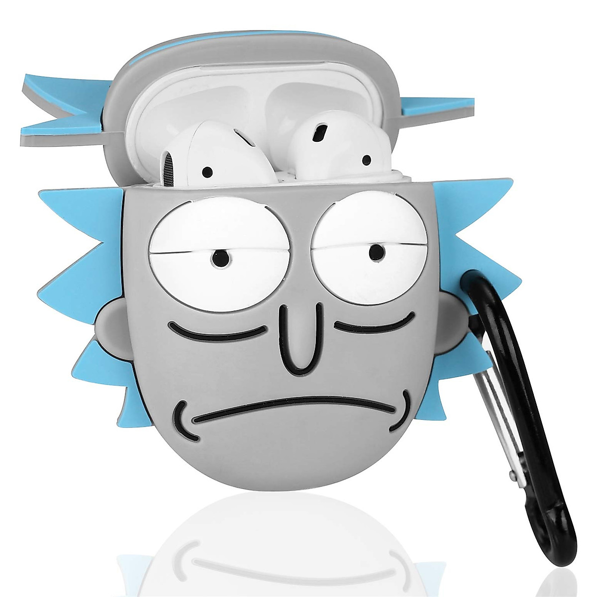 Hairland for Airpod 2/1 Silicone Case, Soft Protective Cartoon Fashion Cute Design Air Pods Cover Skin Kids Girls Cool Fun Funny Headphone Accessories Keychain Charging Cases for AirPods (Ruik+Moti)