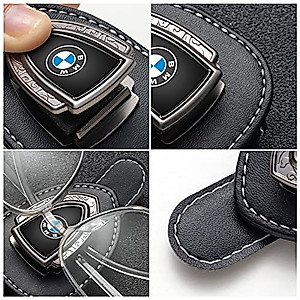Car Sunglasses Holder for BMW Suit for 5 6 7 Series X3 X4 X5 X6 M Vehicles, Glasses Holder for Cars with BMW Logo, Visor Sunglasses Holder for BMW, Men Women, Clip-on Car Glasses Holder Black