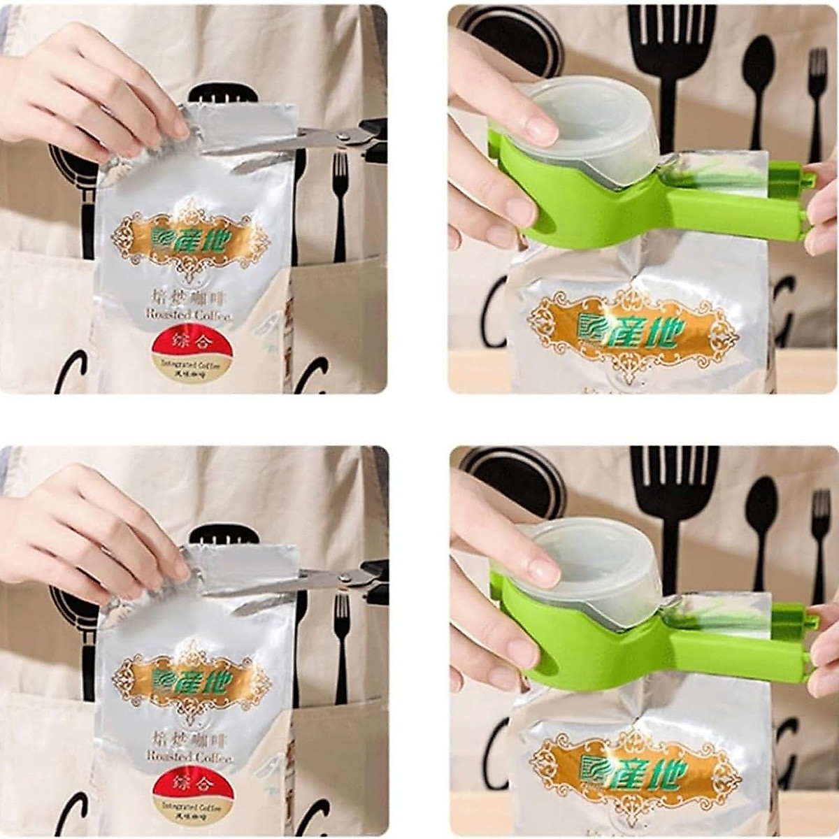 Snack Clips That Pour, Seal And Pour Bag Clip, Food Storage Sealing Clips With Pour Spouts, Food Bag Clips With Pour Spouts, Food Storage Sealing Clips With Pouring Spouts (5PCS Green)