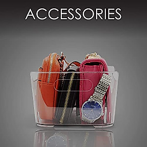 Brookstone BKH6253, Large Clear Plastic Storage Bin, Closet and Accessories Organizer, Kitchen/Pantry/Refrigerator & Freezer Food Container, Under Sink Cleaning Supplies Basket [BPA Free], Acrylic