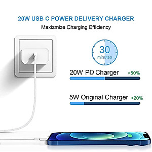 iPhone 14 Charger,Fast Charger iPhone [Apple MFi Certified]Type C Charger USB C to Lightning Cable 20W Fast Charging Adapter Block for iPhone 14/13 Pro Max/iPhone 12 Mini/12 Pro Max/11/XS/XR/X/SE/iPad