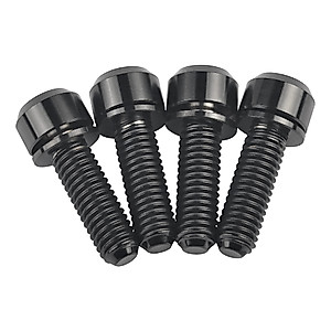 Wanyifa Titanium M6 16 18 20 35mm Allen Hex Bolts with Washers Screw for Bicycle Crank Brakes Pack of 4 (M6X20mm, Black)