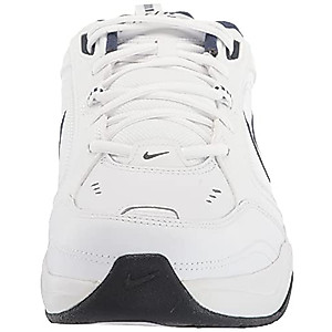 Nike Men's NIKE AIR MONARCH IV (4E) RUNNING SHOES -12; White / Metallic Silver-Midnight Navy