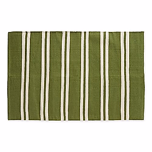 DII Cabana Double Stripe Reversible Indoor/Outdoor Woven Area Rug, 30x48, Green