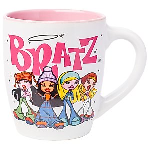 Silver Buffalo Bratz Logo and Group Jumbo Curved Ceramic Mug, 25 Ounces