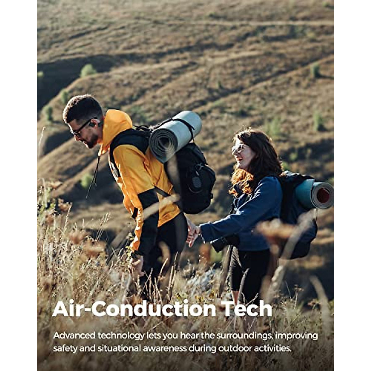 SoundPEATS Air Conduction Headphones, RunFree Lite Open-Ear Sports Bluetooth V5.3 Headphones with Bass Boost and 17 Hours, Sweatproof Ultralight Headset for Running, Workouts, USB-C