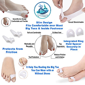 Bunion Corrector and Hallux Valgus Pain Relief Kit | Orthopedic Big Toe Straightener | Adjustable Splint Protective Sleeves | Toe Separator Spacer, Splint Correction Aid for Women,Men - 11 Pack