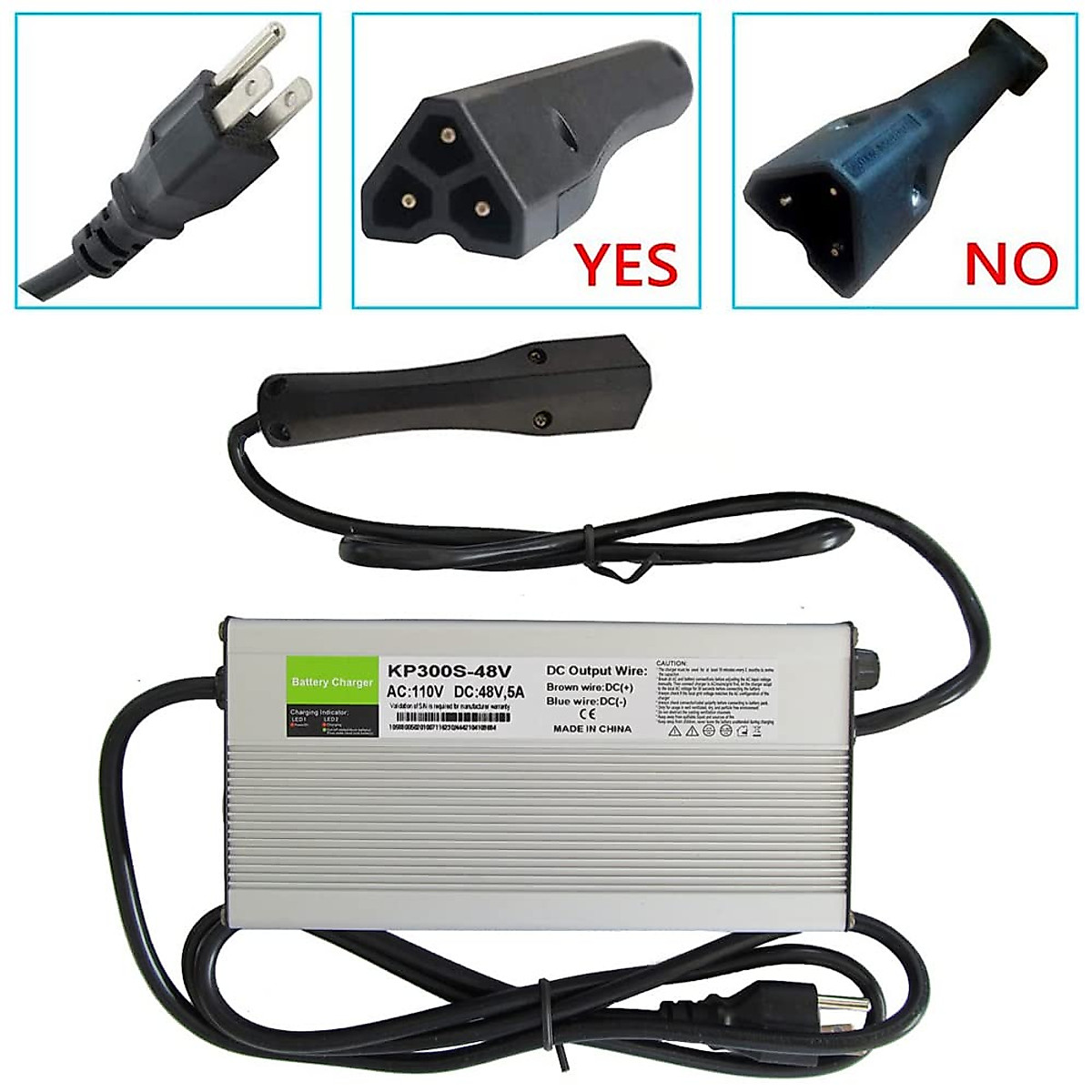 aunstarwei 48V 5A RXV Golf Cart Battery Charger for Ez-Go EZgo TXT with RXV Plug 3 Prong