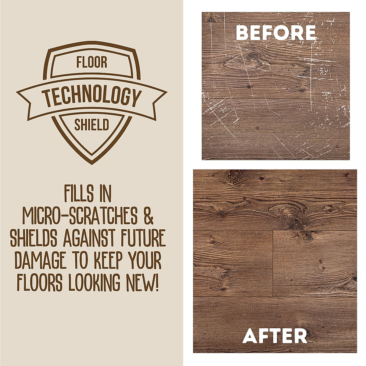 Quick Shine Multi Surface Floor Finish 64oz | Cleaner & Polish to use on Hardwood, Laminate, Luxury Vinyl Plank LVT, Tile & Stone | Safer Choice w/Clean Shine Technology | Protect-Refresh