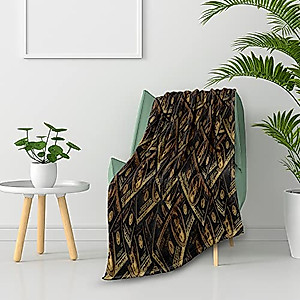 GUBIYU Black Gold 100 Dollar Bill Print Flannel Blankets Lightweight Soft Cozy Fuzzy Bed Blanket Throw Polyester Money Pattern Decorative Blanket for Sofa Couch Bed Chair for Men Gift (30 x 40 Inches)