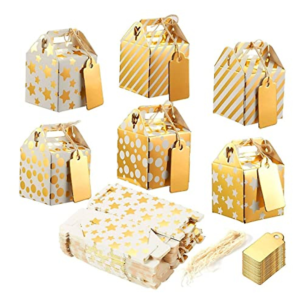 Mini Gold Favor Boxes 36 Pack for Weddings & Celebrations