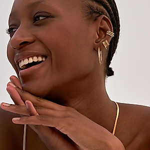 MYEARS Women Double Hoop Earrings Gold Inside-out 14K Gold Filled Small Simple Handmade Hypoallergenic Everyday Illusion Jewelry