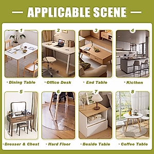 OstepDecor Clear Round Table Protector 40 Inches 1.5mm Thick Round Clear Table Cover Protector, Round Plastic Table Protector for Dining Room Table, Waterproof PVC Circle Table Pad