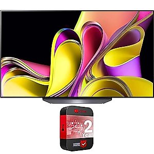 LG OLED55B3PUA 55 Inch Class B3 Series OLED 4K UHD Smart webOS with ThinQ AI TV (Renewed) Bundle with 2 YR CPS Enhanced Protection Pack