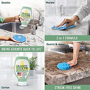 Granite CPR Cleaner & Polish Can Be Used Daily On Granite, Marble, Quartz & Corian. Leaves A Gorgeous Streak-Free Shine & Silky Smooth Finish. Cleans & Polishes All Stone Countertops In One Easy Step.
