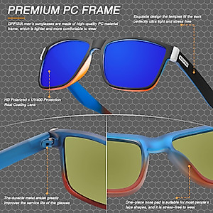 GRFISIA Vintage Polarized Sunglasses for Men and Women Driving Sun glasses 100% UV Protection