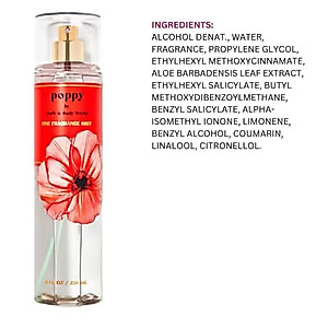 Bath & Body Works Poppy Fine Body Fragrance Mist 8 Fluid Ounce (Poppy)