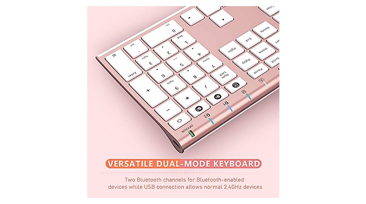 NIXIUKOL Rose Gold Bluetooth Keyboard Mouse Combo