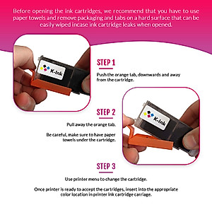 K-Ink Compatible Ink Cartridges Replacement for Canon PGI 250 PGI-250 XL Black (5 Big Black)