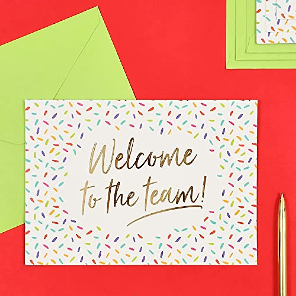 Pipilo Press 36 Pack Welcome Cards with Envelopes for New Employees, Business Greeting Note Cards for Team Gifts, Guests in Confetti Design, Blank Inside (5 x 7 In)