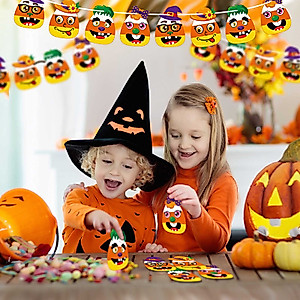 Sumind Halloween Candy Corn Craft Kits for Kids Halloween Activities DIY Handicraft Fun Home Activities for Birthday Activities Party Supplies Classroom Arts, 4 Styles (24 Sets)