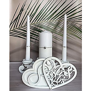 Magik Life Unity Candle Set for Wedding - Wedding Accessories for Reception and Ceremony - Candle Sets - 6 Inch Pillar and 2 10 Inch Tapers - Decorative Pillars White