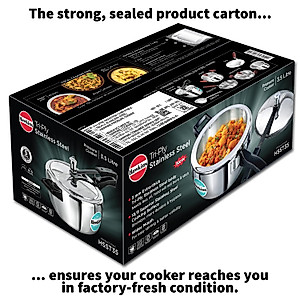 Hawkins 3.5 Litre Triply Stainless Steel Pressure Cooker, Inner Lid Cooker, Silver (HSST35)