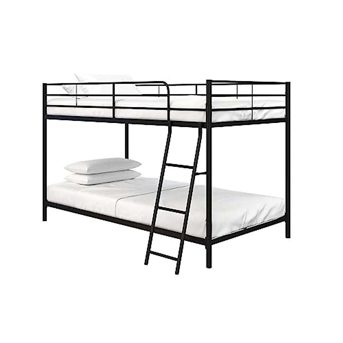 DHP Junior Twin, Low Bed for Kids, Black Bunk -77.5"L x 51"W x 49.5"H